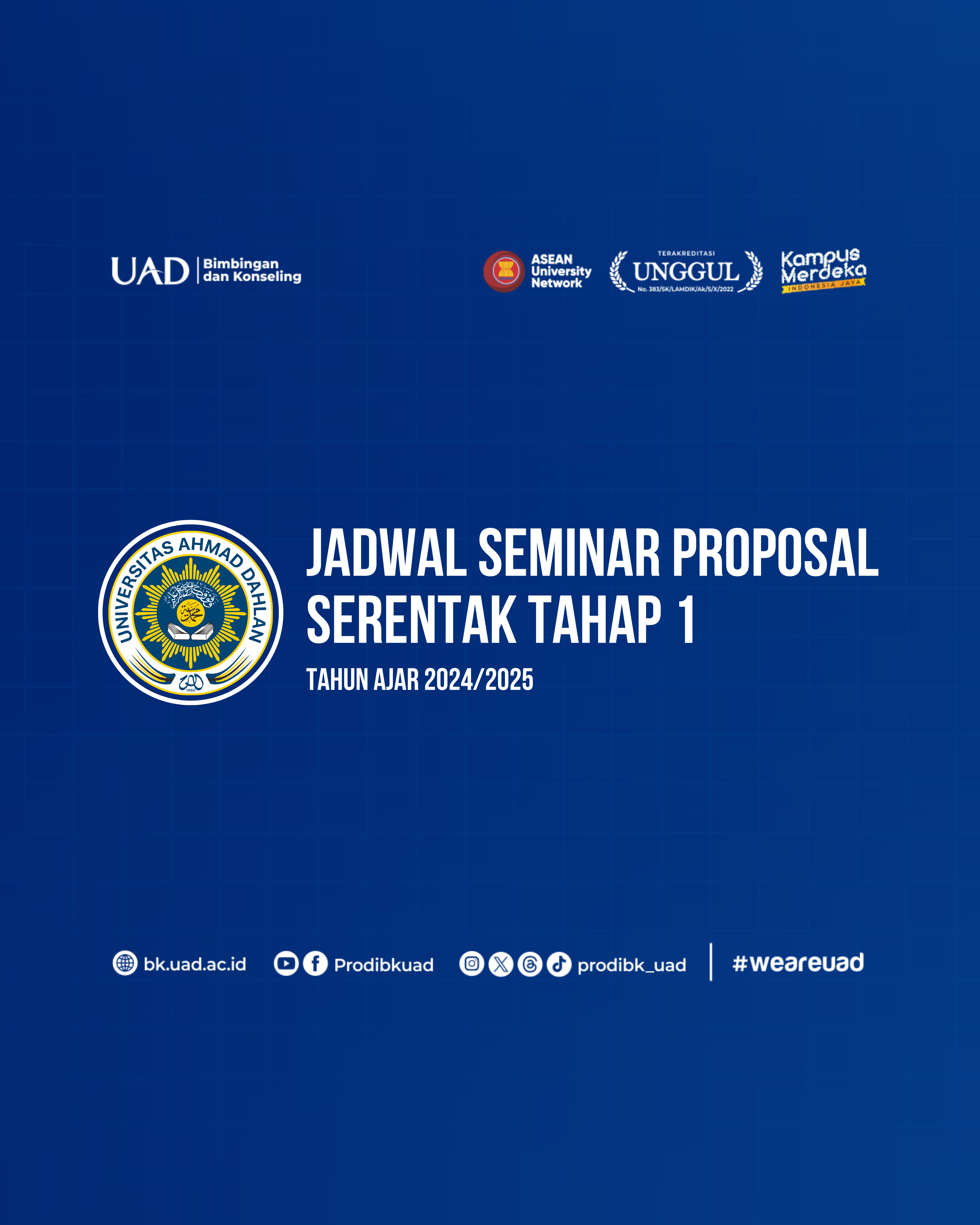 Jadwal Seminar Proposal Serentak Tahap 1 Tahun Ajar 2024/2025 - Prodi ...