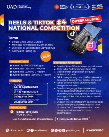 REELS & TIKTOK NATIONAL COMPETITION #4 DIPERPANJANG!!!! - Prodi Bimbingan dan Konseling FKIP UAD